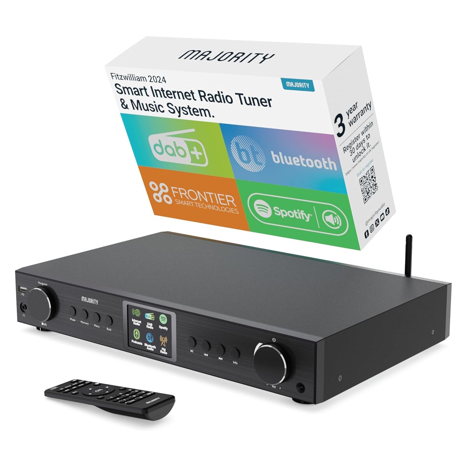 Tuner, DAB+/FM, Internet, Bluetooth, Majority Fitzwilliam 2024, NEU ...