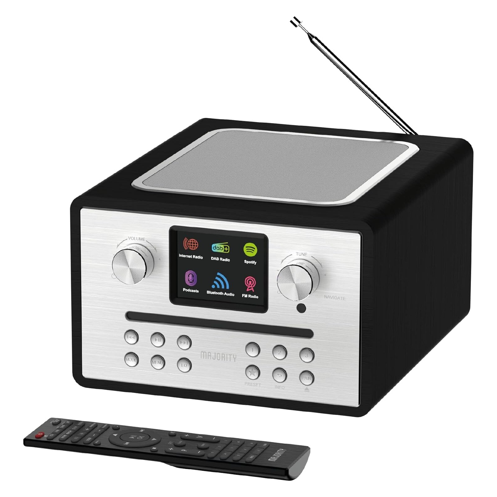 CD Internetradio. DAB+,BT,Fernbed.,Majority Homerton 2,schwarz, CD-Pl ...